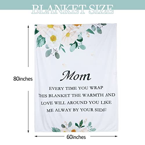 American Trends Gifts for Mom, Gift Throw Blanket Birthday Gifts for Mom from Daughter or Son, I Love You Mom Blanket Purple Letter M