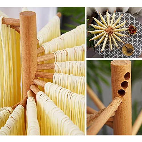 Wood Pasta Drying Rack Collapsible Homemade Pasta Dryer Rack Household Noodle Dryer Rack Hanging Pasta Drying Rack for Home Kitchen