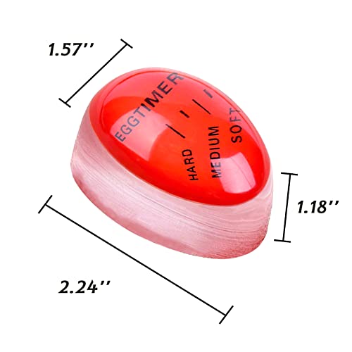 ZILLEEN Boiled Egg Timer for Boiling Eggs Boiler Timer That Changes Color When Done,Classic Red 3 Pack