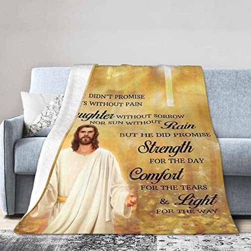 Jesus Christ Throw Soft Cozy Blanket Christian Easter Fleece Blanket Gifts for Women Man Adults Inspirational Scripture Religious Faith Pigeon Cross Bible Verse Warm Blanket Couch Decor 40''X50''