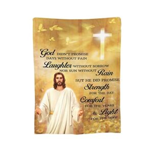 Jesus Christ Throw Soft Cozy Blanket Christian Easter Fleece Blanket Gifts for Women Man Adults Inspirational Scripture Religious Faith Pigeon Cross Bible Verse Warm Blanket Couch Decor 40''X50''