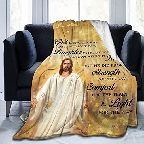 Jesus Christ Throw Soft Cozy Blanket Christian Easter Fleece Blanket Gifts for Women Man Adults Inspirational Scripture Religious Faith Pigeon Cross Bible Verse Warm Blanket Couch Decor 40''X50''