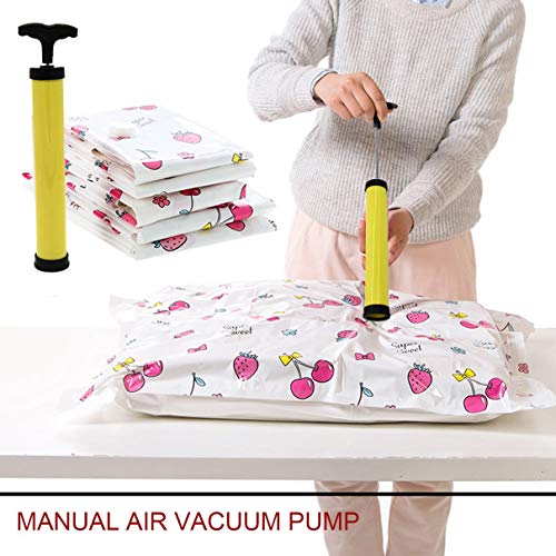 Isabelvictoria Compact Size Manual Vacuum Bag Space Saver Saving Seal Compressed Storage Bag Pump Compact Hand Air Vacuum Pump