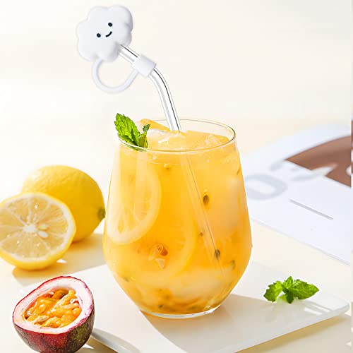 8PCS Cloud Shape Straw Covers Cap, Silicone Straw Plug, Straw Tips Cover Straw Covers Cap, Cute Silicone Cloud Straw Covers, Silicone Straw Lid for 6-8 mm Straws