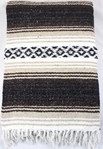 mexican falsa yoga beach blanket dark brown/tan/black classic quality