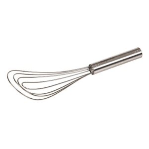 prepworks by progressive 10" flat whisk, handheld steel wire whisk perfect for whisking, flat roux whisk, gravy stirring, bpa free, dishwasher safe