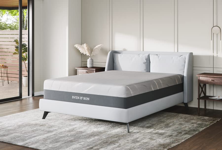 Sven & Son Queen Mattress, Bed in A Box, 10" Luxury Cool Gel Memory Foam, Pressure Relief & Support, 10" Year Warranty, Designed in USA(Queen, Mattress Only 10" Firm)