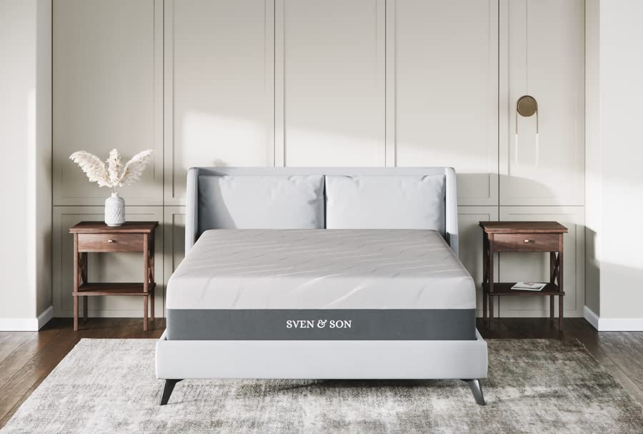 Sven & Son Queen Mattress, Bed in A Box, 10" Luxury Cool Gel Memory Foam, Pressure Relief & Support, 10" Year Warranty, Designed in USA(Queen, Mattress Only 10" Firm)