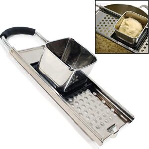 premium grade stainless steel spaetzle maker with comfort grip handle traditional german egg noodle maker