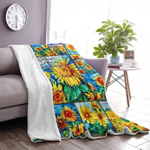 CYREKUD Sunflower Gifts for Women Blanket,Sunflower Blanket Throw for Women Adults,Sunflower Gifts for Teen Girls,Yellow Sunflower Throw Blanket for Couch Sofa Bedroom Office Christmas Decor 50X60