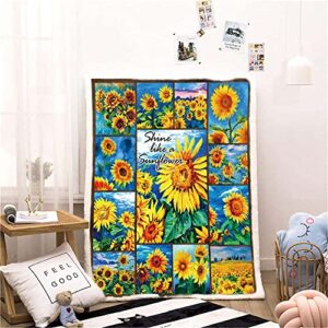 CYREKUD Sunflower Gifts for Women Blanket,Sunflower Blanket Throw for Women Adults,Sunflower Gifts for Teen Girls,Yellow Sunflower Throw Blanket for Couch Sofa Bedroom Office Christmas Decor 50X60