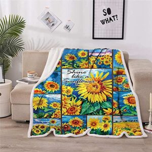 CYREKUD Sunflower Gifts for Women Blanket,Sunflower Blanket Throw for Women Adults,Sunflower Gifts for Teen Girls,Yellow Sunflower Throw Blanket for Couch Sofa Bedroom Office Christmas Decor 50X60