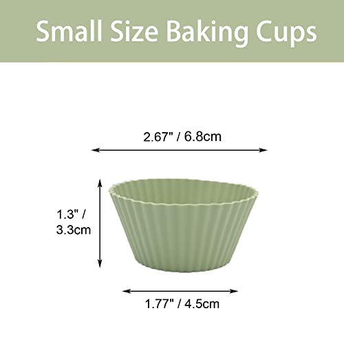 SAWNZC Silicone Baking Cups, Reusable Cupcake Liners, 12 Pack Cake Molds, Standard Size Muffin Liners, Dishwasher Safe