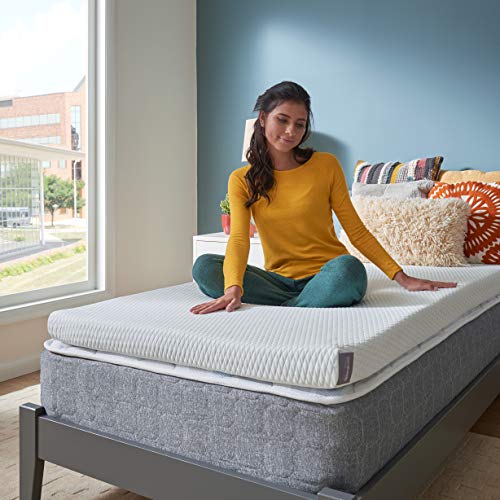 Tempur-Pedic TEMPUR-Adapt + Cooling 3-Inch Full Mattress Topper Medium Luxury Premium Foam, Washable Cover, White & TEMPUR Supreme 3-Inch Mattress Topper, Medium Firm, Queen, White