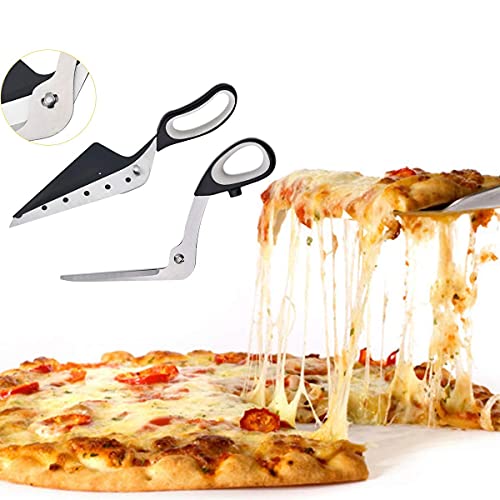 Pizza Scissors Cutter One-Handed Operation Stainless Steel Pizza Spatula Slicer