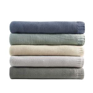 INK+IVY Bree Knit Throw Blanket for Bed, Sofa, and Couch, Lightweight, Breathable, Soft & Cozy Summer Blanket, King (108 in x 90 in), Grey