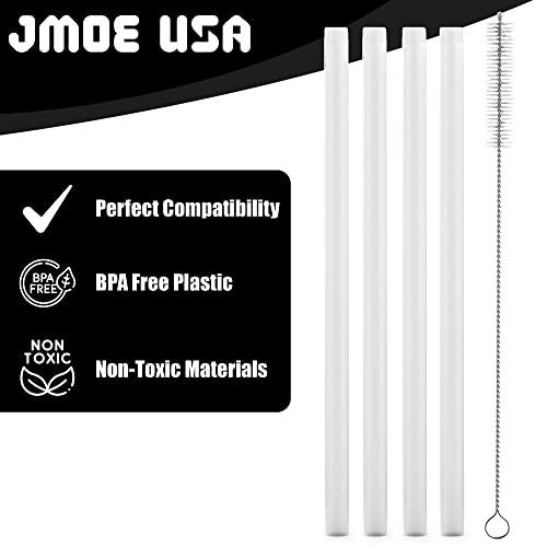 Jmoe USA 12" Straws for Stanley 40oz Adventure Quencher FlowState H2.0 | Replacement Plastic Straws Designed for Stanley 40oz Tumbler | 4-Pack Includes Cleaning Brush | Food Grade & BPA Free