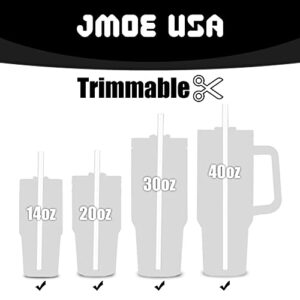 Jmoe USA 12" Straws for Stanley 40oz Adventure Quencher FlowState H2.0 | Replacement Plastic Straws Designed for Stanley 40oz Tumbler | 4-Pack Includes Cleaning Brush | Food Grade & BPA Free