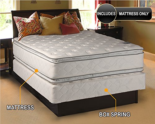 Dream Solutions USA Brand Two-Sided PillowTop Gentle Plush Queen Mattress Only with Mattress Cover Protector Included - Fully Assembled, Good for Your Back, Orthopedic, Long Lasting Comfort