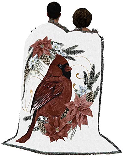 Pure Country Weavers Christmas Cardinal Blanket by Grace Popp - Gift Tapestry Throw Woven from Cotton - Made in The USA (72x54)