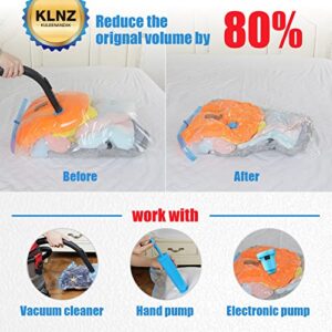 Premium Vacuum Storage Bags. 80% More Storage Hand-Pump for Travel Double-Zip Seal and Triple Seal Turbo-Valve for Max Space Saving (8 × Large) Perfect for storing winter coats