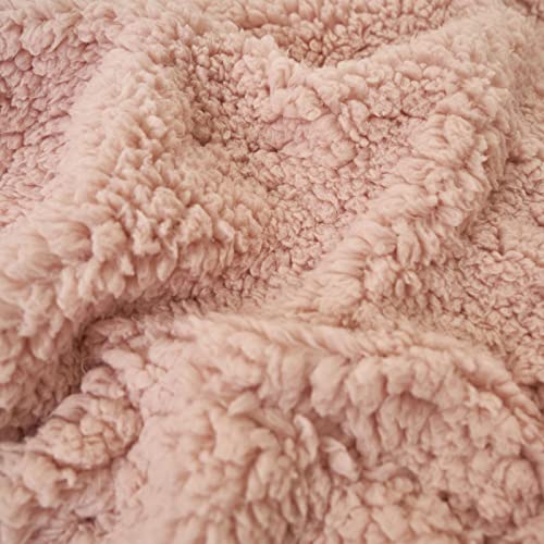 Brentfords Long Soft Teddy Fleece Oversized Hoodie Blanket Sweatshirt, Blush