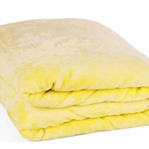 Mintra Home Blanket - Super Soft, 100% Polyester (Yellow, 87in x 87in (XL)) Lightweight Warm Fleece Blanket/Throw/Bed Cover/Couch Cover