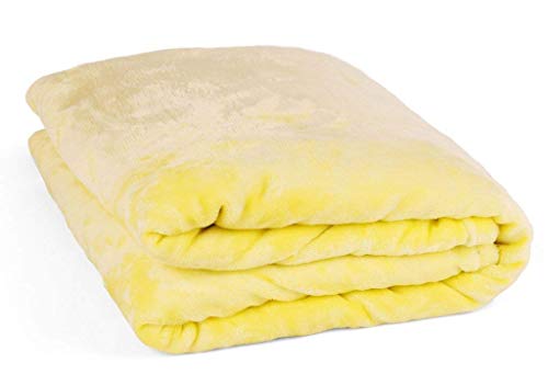 Mintra Home Blanket - Super Soft, 100% Polyester (Yellow, 87in x 87in (XL)) Lightweight Warm Fleece Blanket/Throw/Bed Cover/Couch Cover