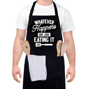 tradfore funny grilling apron for men funny bbq apron for men grill aprons chef cooking apron with 2 pockets & adjustable neck strap for grilling, birthday gifts for men, dad, husband, boyfriend