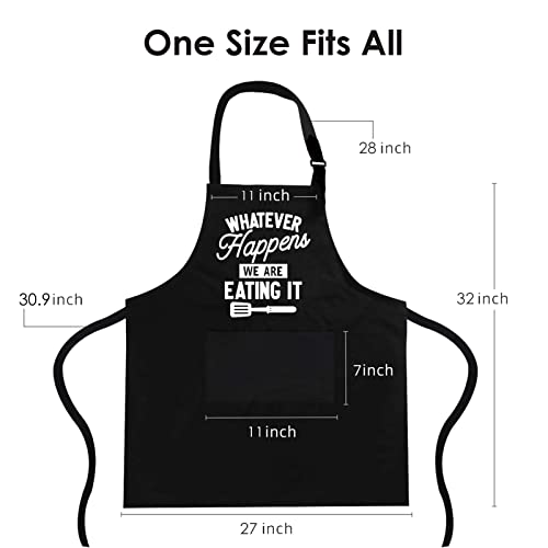 TRADFORE Funny Grilling Apron for Men Funny BBQ Apron for Men Grill Aprons Chef Cooking Apron with 2 Pockets & Adjustable Neck Strap for Grilling, Birthday Gifts for Men, Dad, Husband, Boyfriend