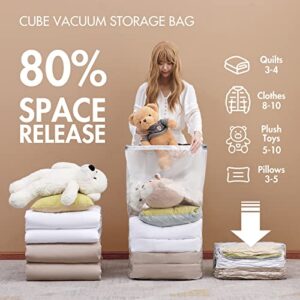 TAILI Cube Vacuum Storage Bags 6 Jumbo Pack and Space Saver Vacuum Storage Bags Super Jumbo Cube 6 Pack