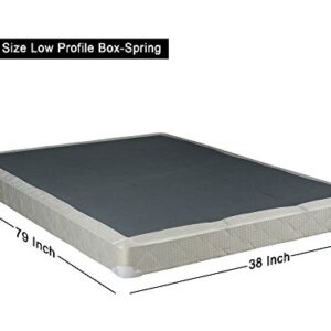 Mattress Solution 10-Inch Medium Plush Pillowtop Innerspring Fully Assembled Mattress And 4" Low Profile Metal Box Spring/Foundation Set With Frame, Twin XL