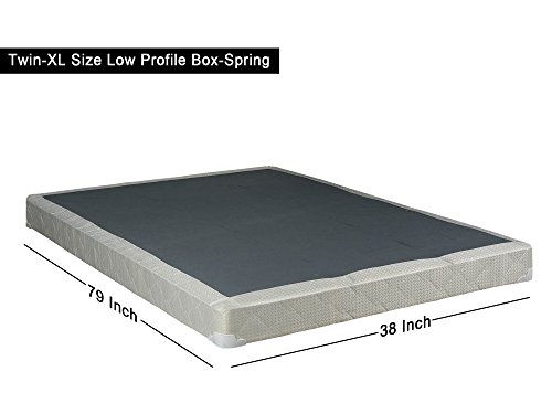 Mattress Solution 10-Inch Medium Plush Pillowtop Innerspring Fully Assembled Mattress And 4" Low Profile Metal Box Spring/Foundation Set With Frame, Twin XL