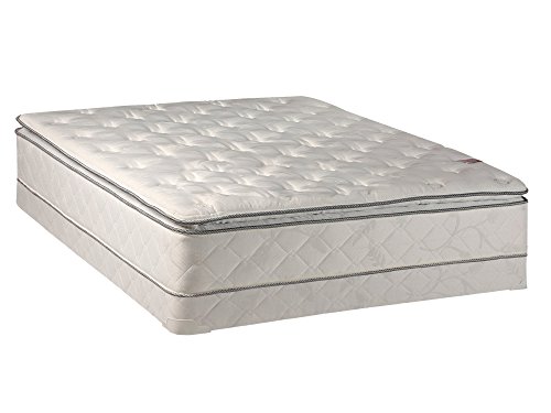 Mattress Solution 10-Inch Medium Plush Pillowtop Innerspring Fully Assembled Mattress And 4" Low Profile Metal Box Spring/Foundation Set With Frame, Twin XL