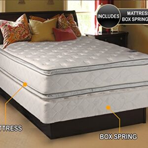 Natural Sleep - (Queen Size) Medium Soft PillowTop Mattress and Box Spring Set, Two-Sided Sleep System with Enhanced Cushion Support-Fully Assembled