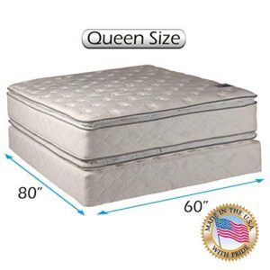 Natural Sleep - (Queen Size) Medium Soft PillowTop Mattress and Box Spring Set, Two-Sided Sleep System with Enhanced Cushion Support-Fully Assembled