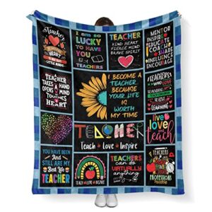 teacher gifts blanket - teacher appreciation gifts - teacher gifts for women men - thank you for the teacher gift idea - best teacher gifts on birthday retirement thanksgiving teachers' day 60"x50"