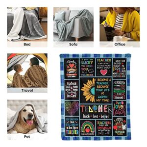 Teacher Gifts Blanket - Teacher Appreciation Gifts - Teacher Gifts for Women Men - Thank You for The Teacher Gift Idea - Best Teacher Gifts on Birthday Retirement Thanksgiving Teachers' Day 60"x50"