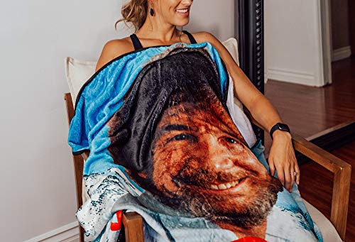 Bob Ross Design Soft Throw Size Fleece Plush Blanket - Fluffy, Warm, Fuzzy & Cozy – 100% Silk-Feel Polyester Perfect for Outdoor or Indoor Bed, Sofa or Couch While Watching TV/Movies - 45 x 60 Inches