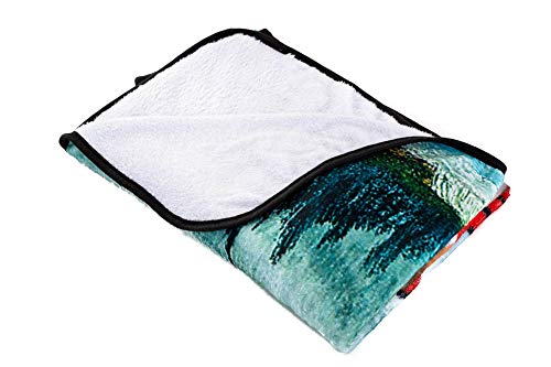 Bob Ross Design Soft Throw Size Fleece Plush Blanket - Fluffy, Warm, Fuzzy & Cozy – 100% Silk-Feel Polyester Perfect for Outdoor or Indoor Bed, Sofa or Couch While Watching TV/Movies - 45 x 60 Inches