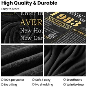 40th Birthday Gifts for Women or Men, Ultra-Soft Micro Flannel Fleece Throw Blanket, Perfect 1983 Birthday Gifts Ideas, Happy 40th Birthday Decorations, 40 Year Old Gifts for Men Women (1983-g)