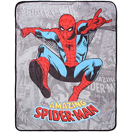 Marvel The Amazing Spider-Man Retro Micro Raschel Throw Blanket 48" x 60"