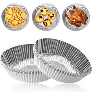 100 pcs aluminum foil air fryer liners, non-stick air fryer disposable paper liner, oil-proof water-proof air fryer sheets, food grade aluminum foil for baking, frying, grilling, roasting microwave