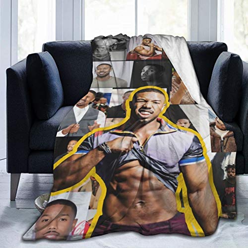 Michael B. Jordan Eric Stevens Soft and Comfortable Warm Fleece Blanket for Sofa,Office Bed car Camp Couch Cozy Plush Throw Blankets Beach Blankets (60"x50")