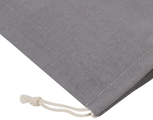 DR 100 Percent Cotton Muslin Drawstring Bags 12-Pack For Storage Pantry Gifts (Smoke 120033)