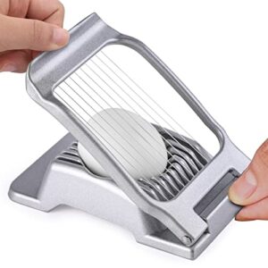 mcijrjoi egg slicer, multipurpose 304 stainless steel wire egg slicer for hard boiled eggs, aluminum egg cutter heavy duty slicer