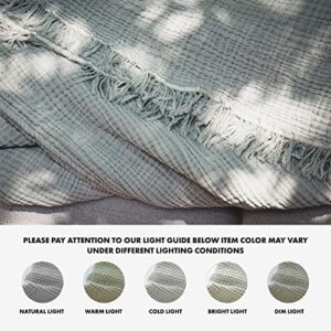 Mint Alley Cotton Muslin Blanket 4-Layer Dark Grey Blankets for Adult 79 x 83 inch Extra Large Lightweight Soft Breathable Throw Comfort Blanket All Season