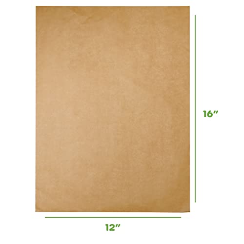 [200 Count] 12 x 16 Inch Precut Baking Parchment Paper Sheets Unbleached Non-Stick Sheets for Baking & Cooking - Kraft