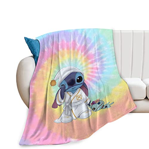 Stitch Blanket Stitch Gifts for Girls Stitch Throw Blanket for Kids Women Adults Cartoon Flannel Fleece Blankets for Couch Bed Sofa 40"x50"