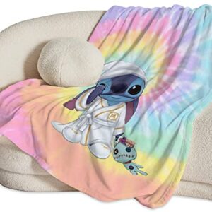 Stitch Blanket Stitch Gifts for Girls Stitch Throw Blanket for Kids Women Adults Cartoon Flannel Fleece Blankets for Couch Bed Sofa 40"x50"